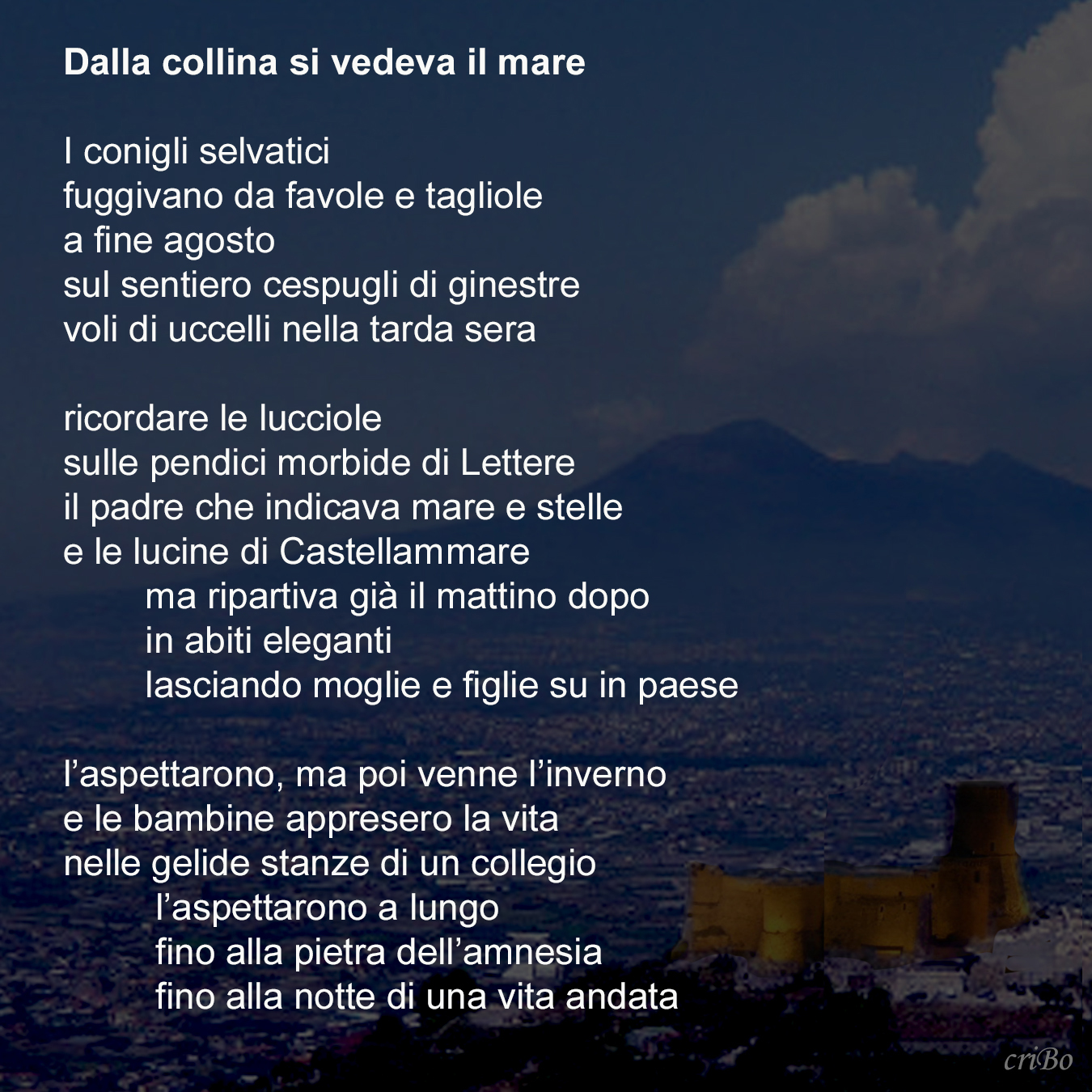 Dalla collina si vedeva il mare | cristina bove
